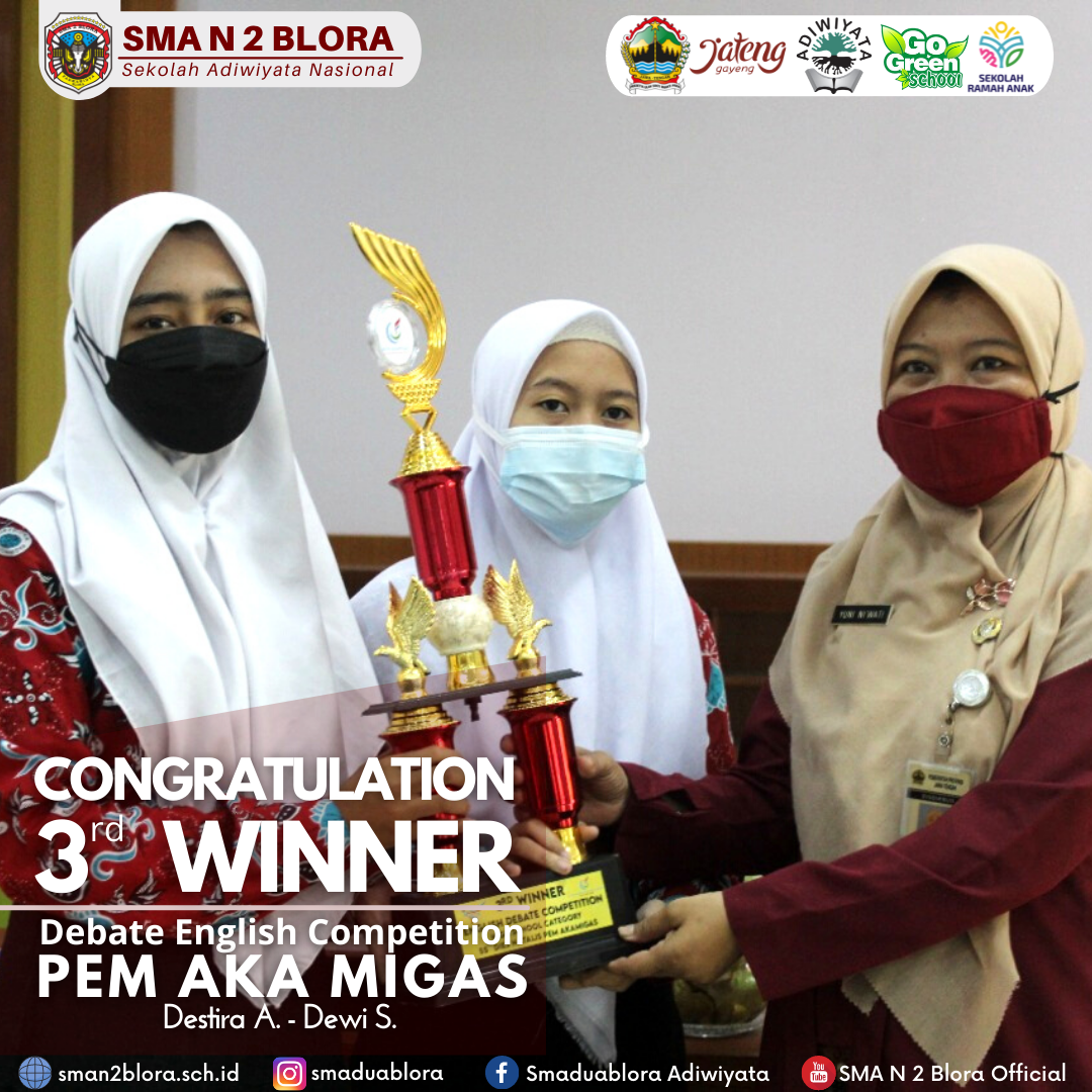 THIRD WINNER ENGLISH DEBATE COMPETITION THIRD WINNER ENGLISH DEBATE COMPETITION
